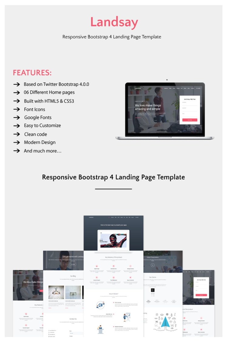 Landsay - Responsive Bootstrap 4 Website Template #67145