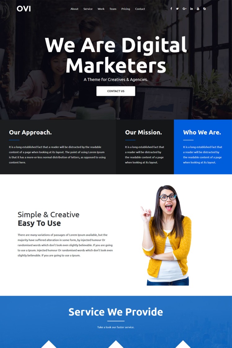 Ovi - Digital Agency Bootstrap Website Template #67169