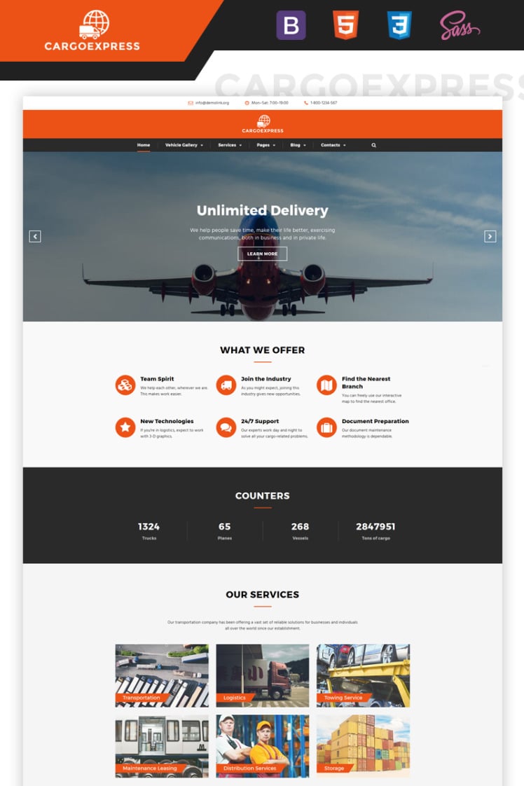 Cargo Express - Delivery Services Multipage HTML5 Website Template #67265
