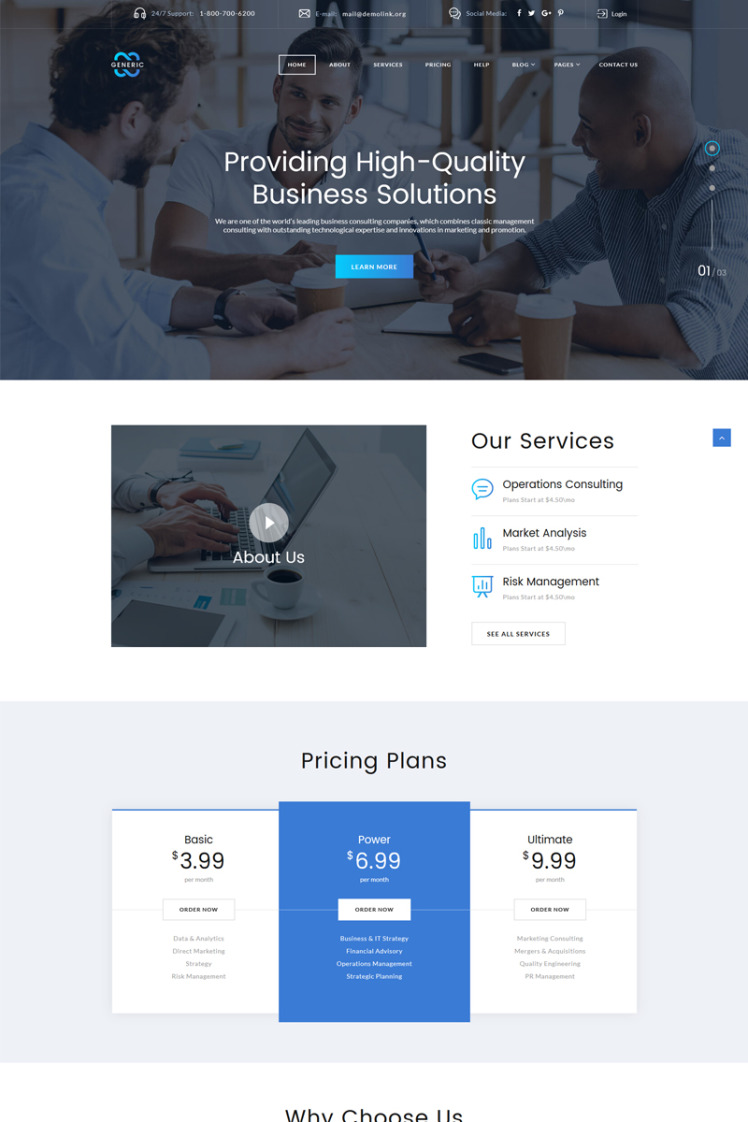 Generic - Creative Business Consulting Multipage HTML Website Template ...