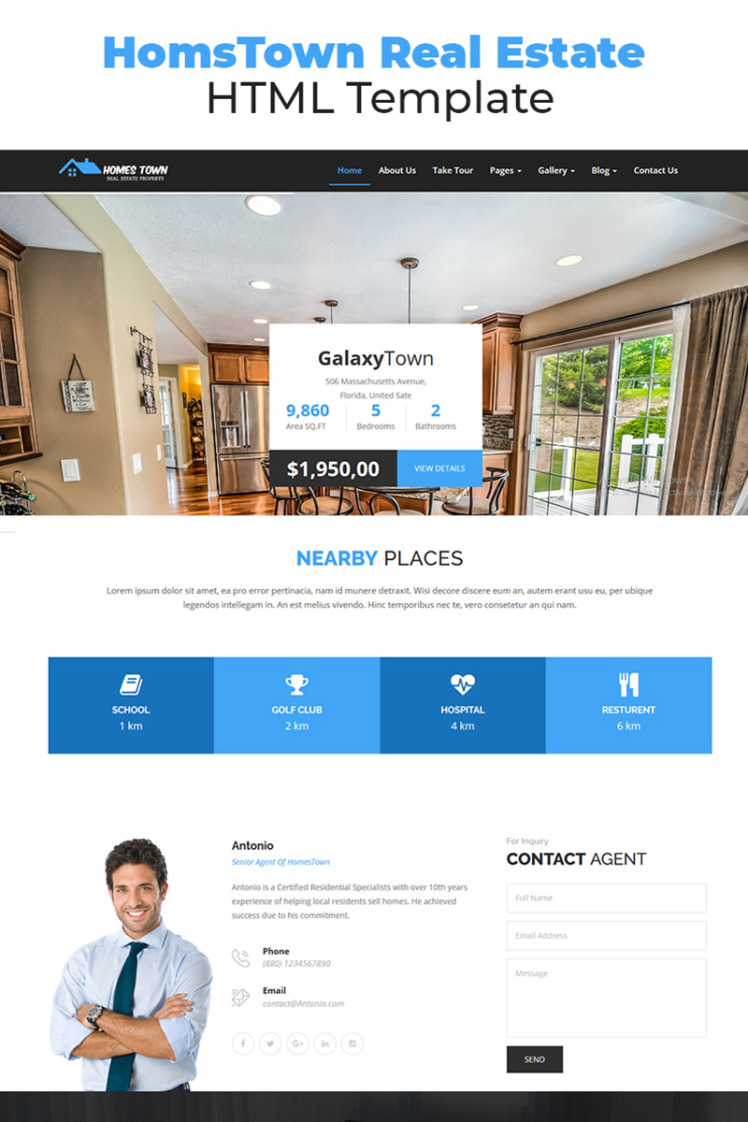 HomesTown Real Estate HTML Template #67750