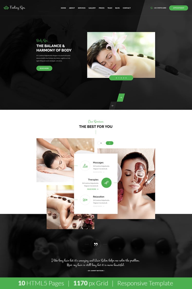 Feeling Spa - Beauty & Spa HTML Template Website Template #68483