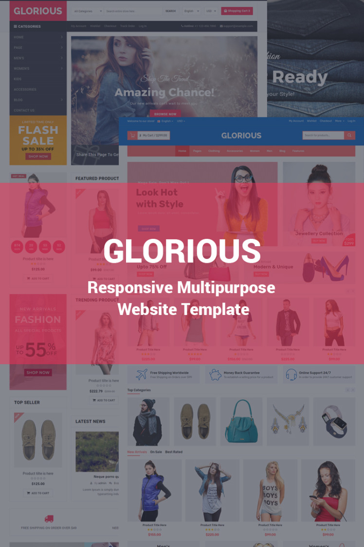 Glorious - Multipurpose Online Marketplace Website Template #68649