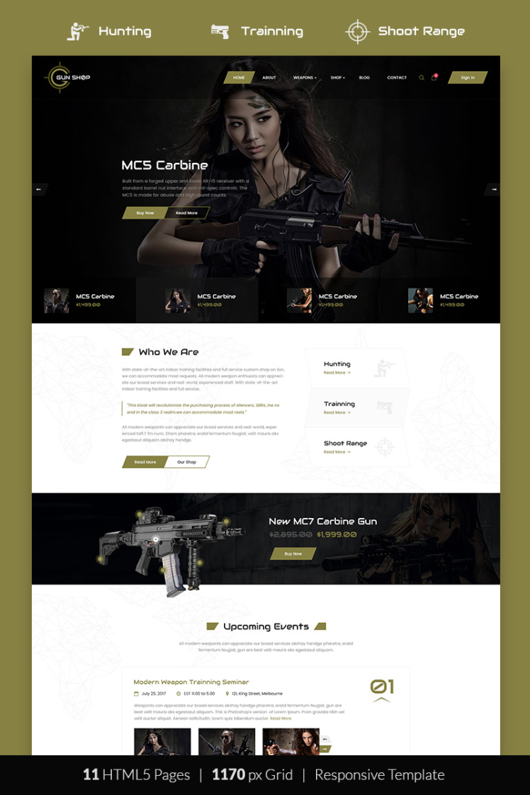 Gun Shop HTML Template Website Template #68663