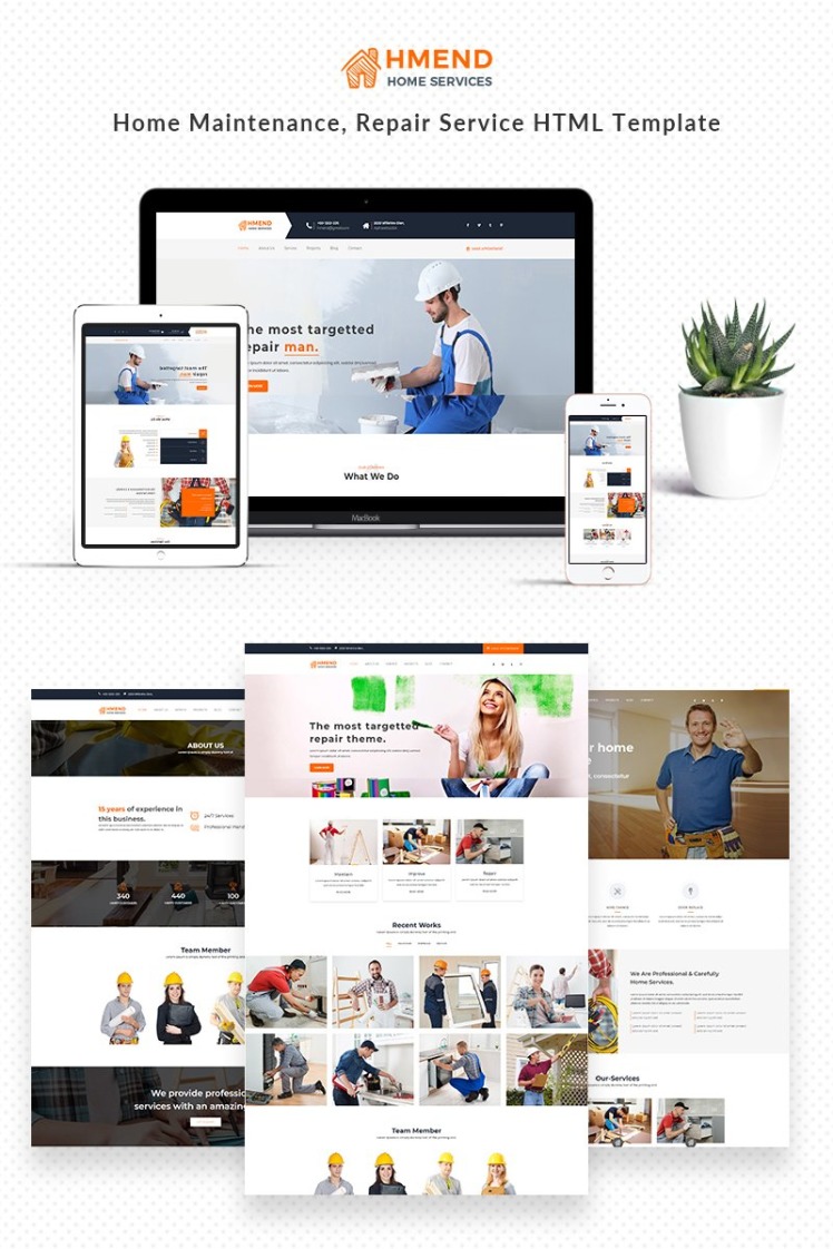 Hmend – Home Maintenance, Repair Service Website Template #68639