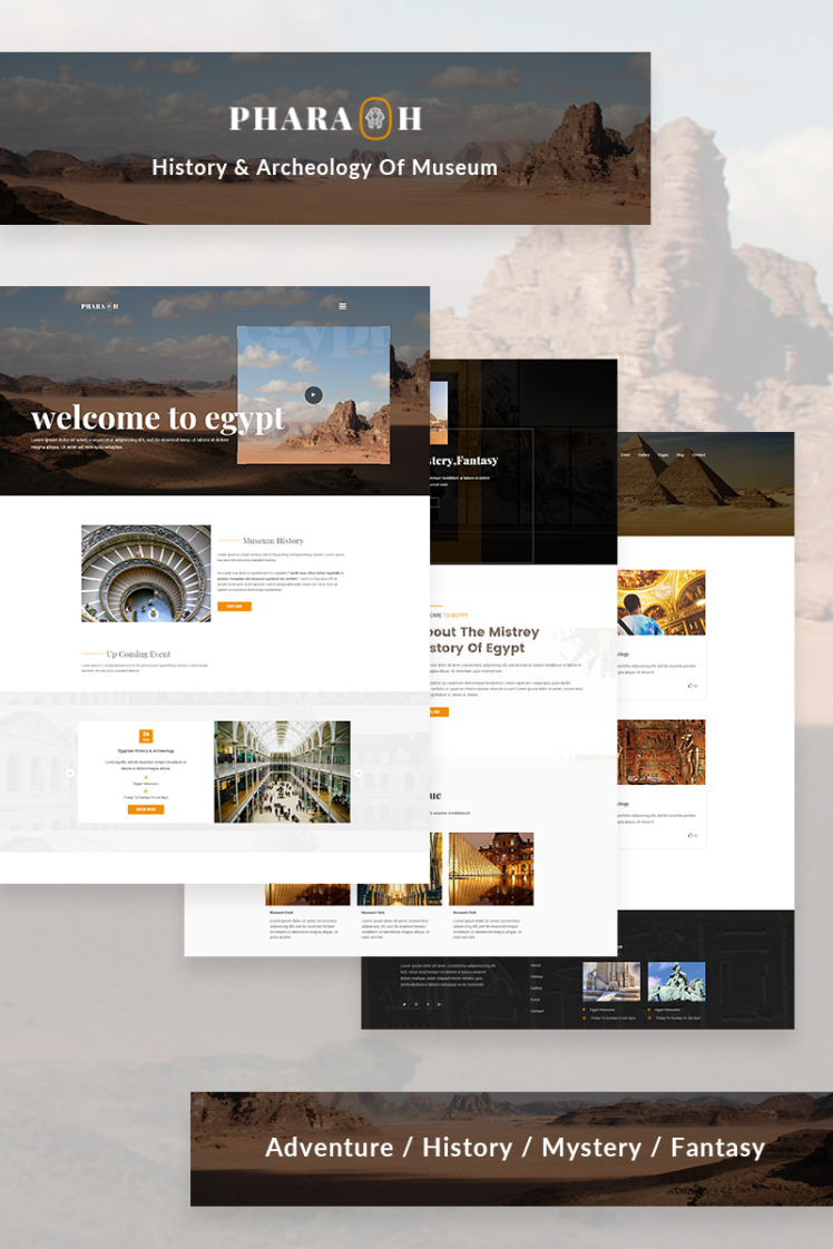 Pharaoh – Museum And Exhibition Website Template #68648