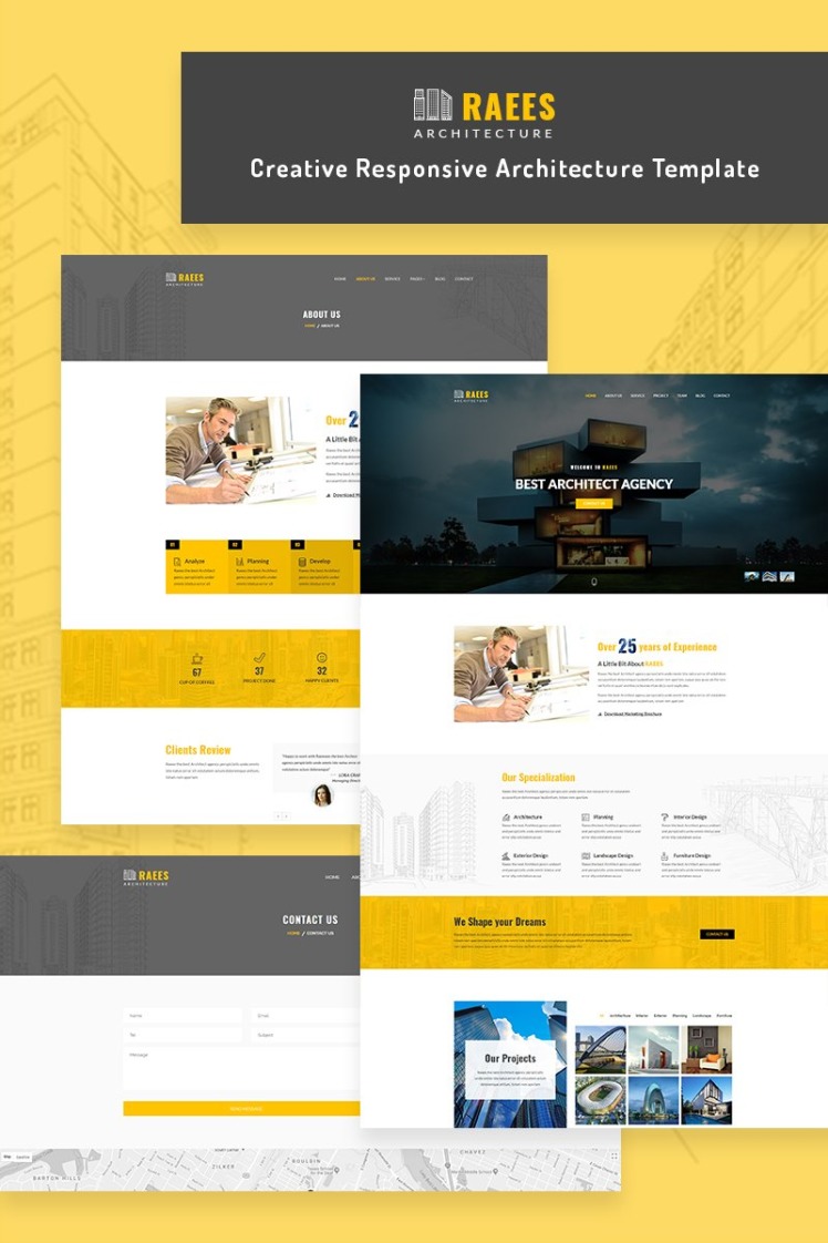Raees - Responsive Architecture / Architect Website Template #68819