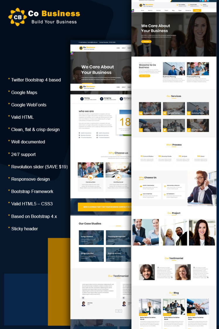 Co Business - Corporate, Business, Html5 & Bootstrap 4 Website Template ...