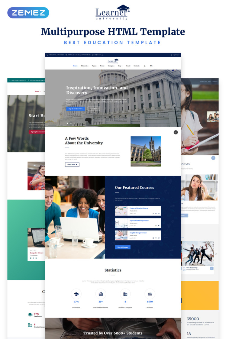 Learner - Education Multipurpose HTML5 Website Template #70094