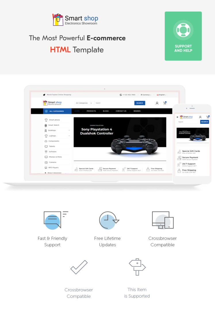 SmartShop Electronic Shop Website Template #70388