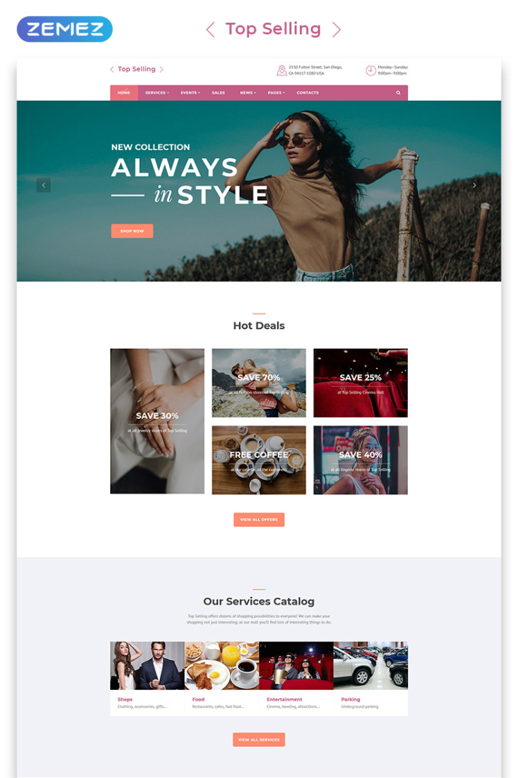 Top Selling - Fashion Store Multipage HTML5 Website Template #71681