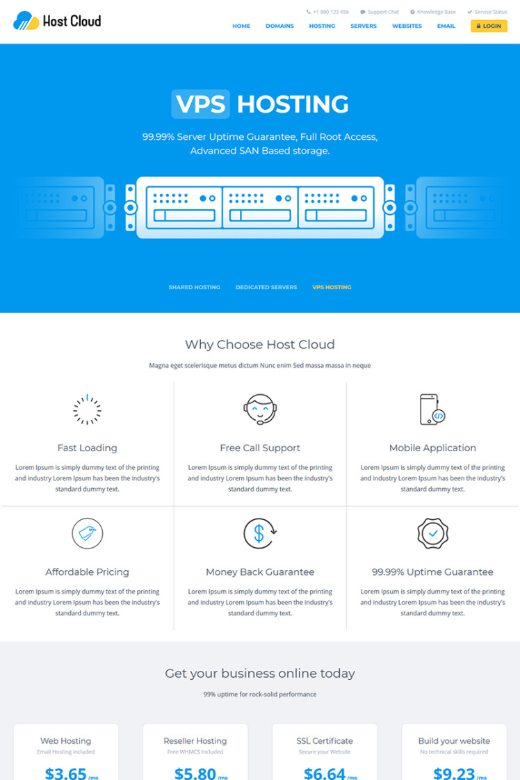 Host Cloud Website Template #73776