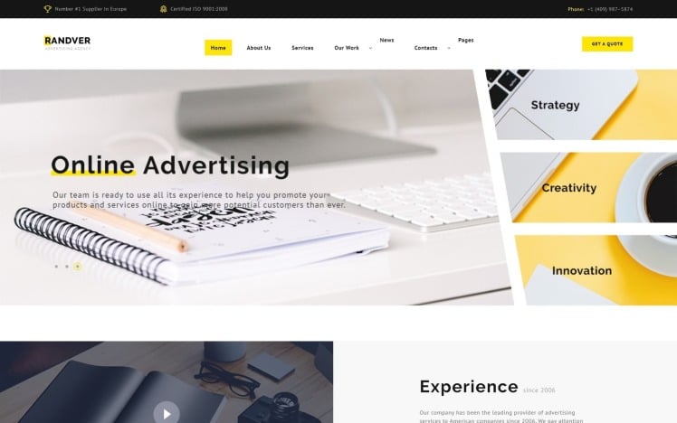 Randver - Advertising Agency HTML5 Website Template #74404