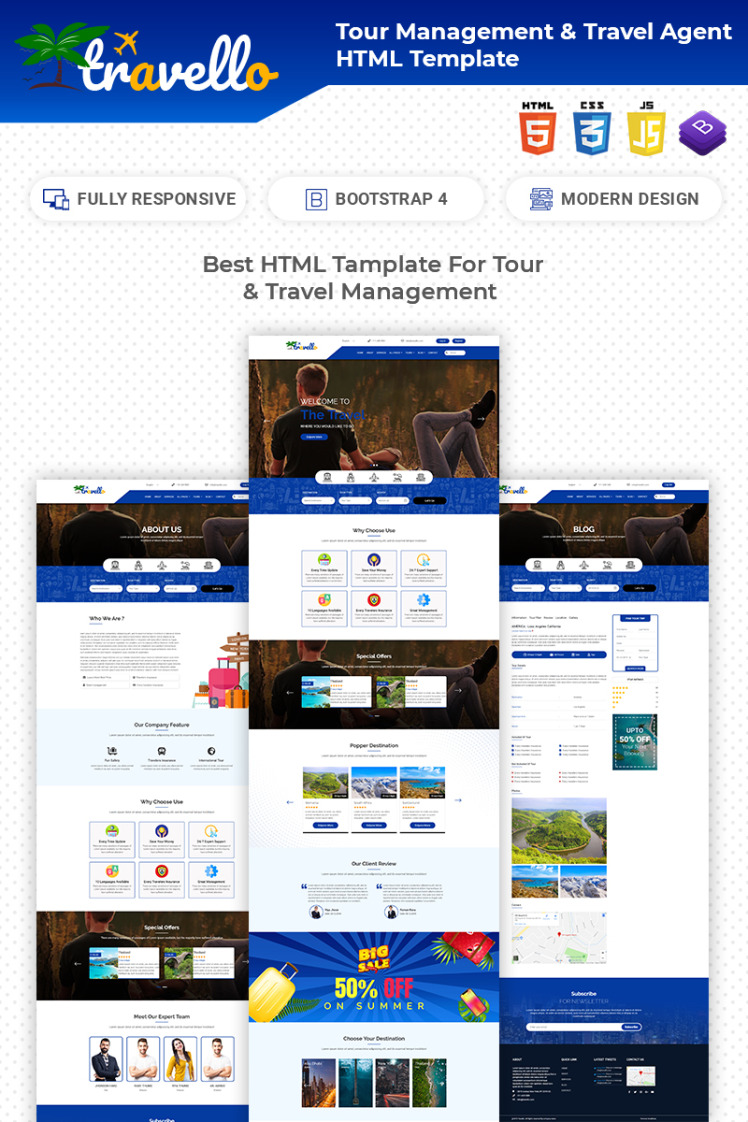 Travello HTML Website Template #77063