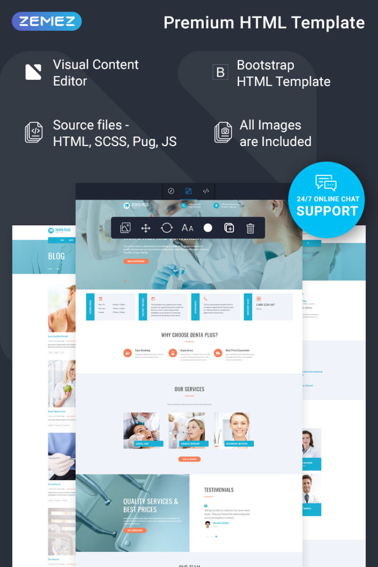 Denta Plus - Dentist Ready-to-Use Clean HTML Website Template #77199
