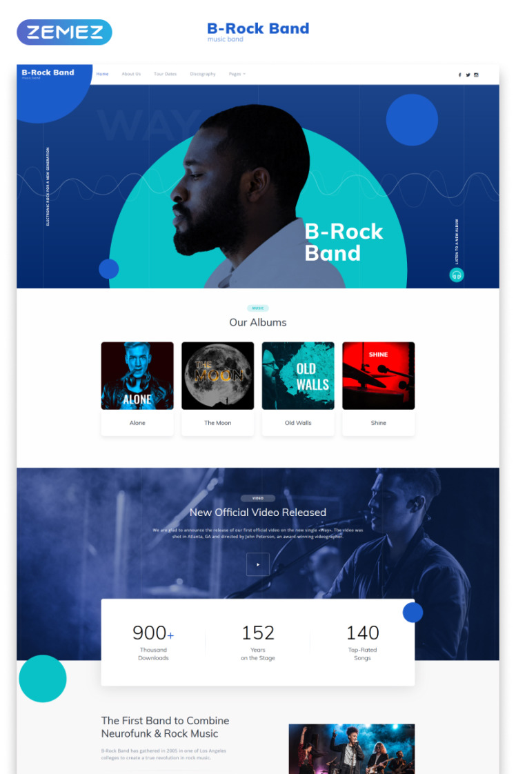 B-Rock Band - Music Band Multipage Creative HTML Website Template #79340