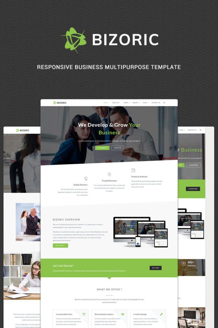 Bizoric - Responsive Multipurpose HTML Website Template #82381