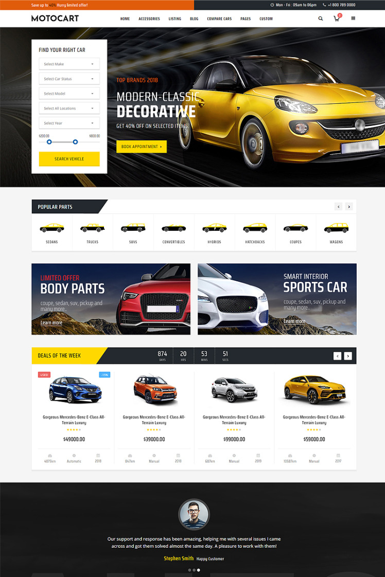 Motocart - Car Dealer Website Template #83054