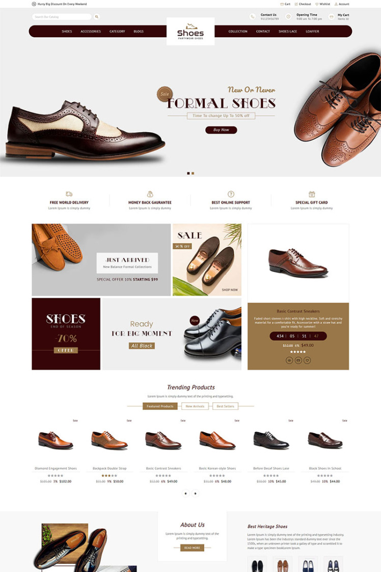 Shoes Store Responsive Shopify Theme #84015
