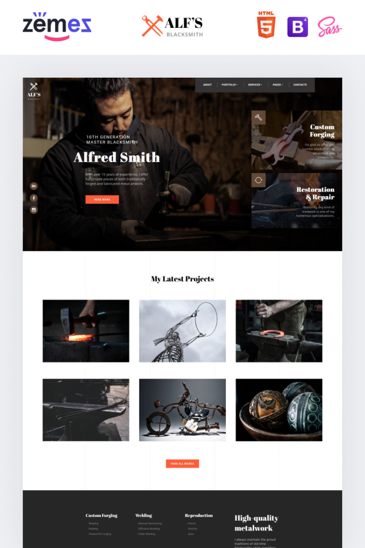 ALF's - Personal Page Modern Multipage HTML Website Template #84789