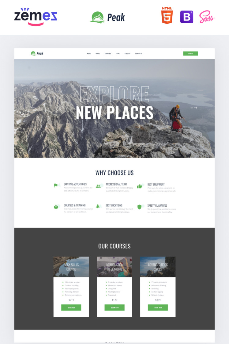 Peak - Climbing Multipage Clean HTML Website Template #88357