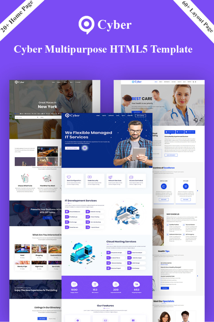 Cyber - Multipurpose HTML5 Website Template #93531