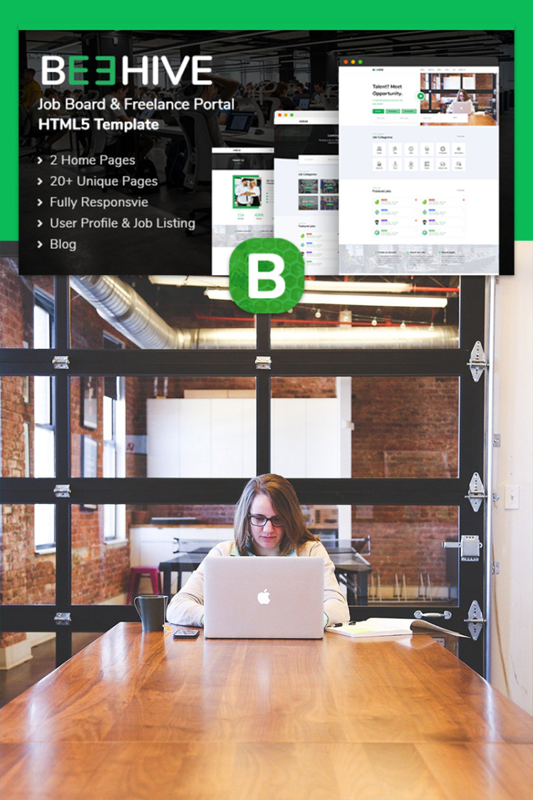 Beehive | Job Listing HTML5 Website Template #95950