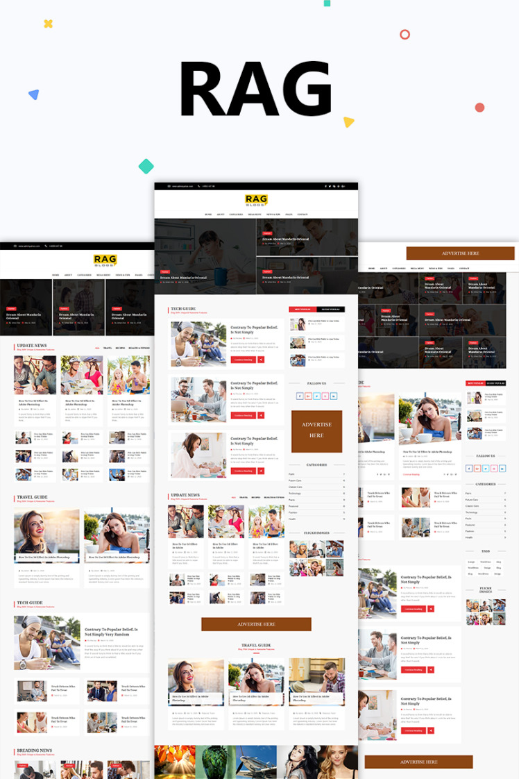 Rag - Blog Magazine HTML Website Template #98273