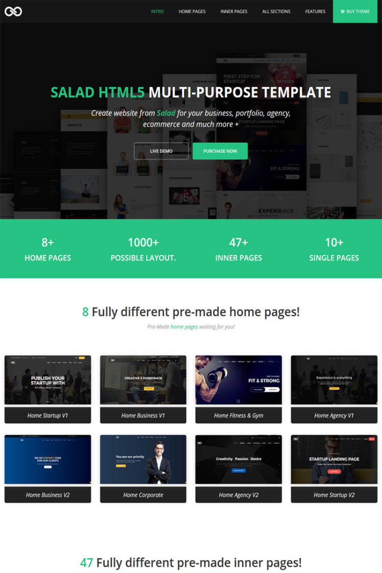 Salad – Multipurpose HTML Website Template #98405