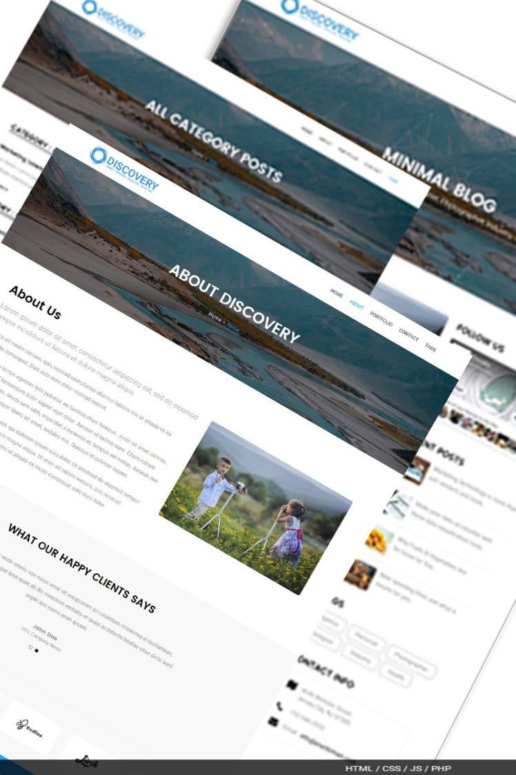 Discovery A Responsive Blog Website Template #98636