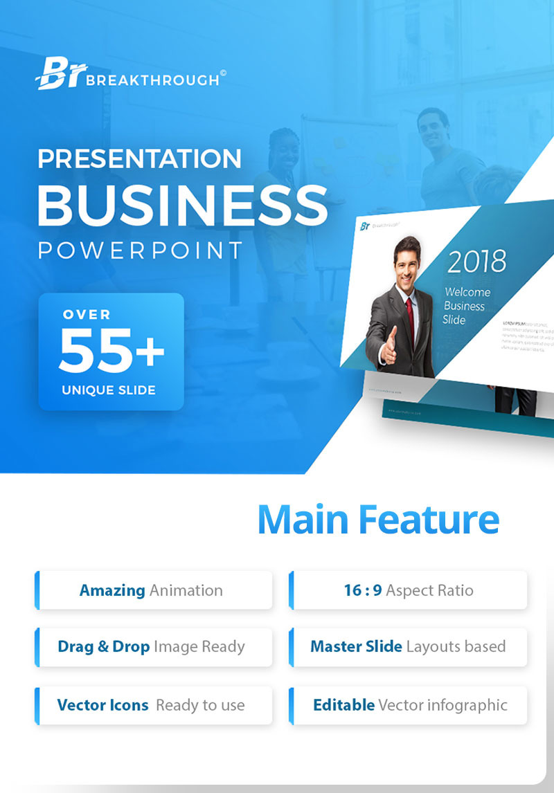 Breakthrough - Business PowerPoint Template #75239