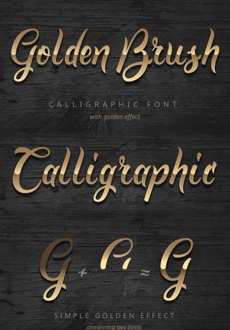 Golden Brush Font #75251