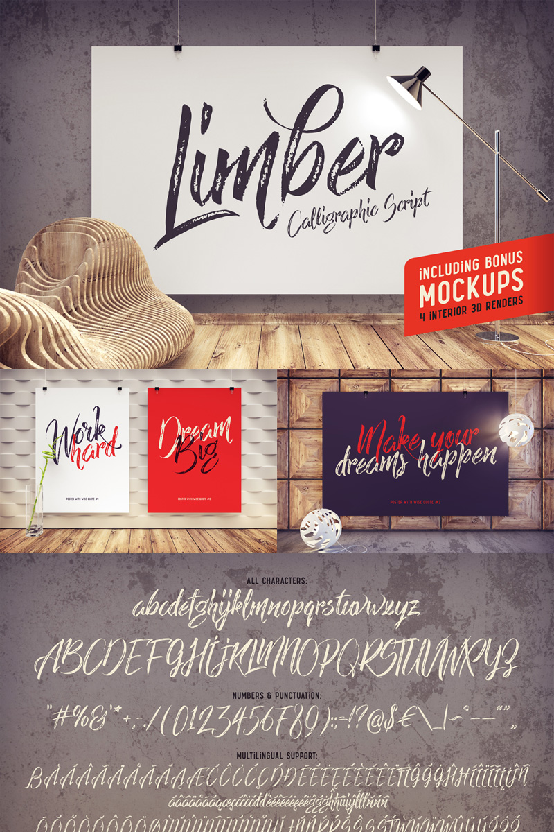 Limber Script & Mockups Font #75266