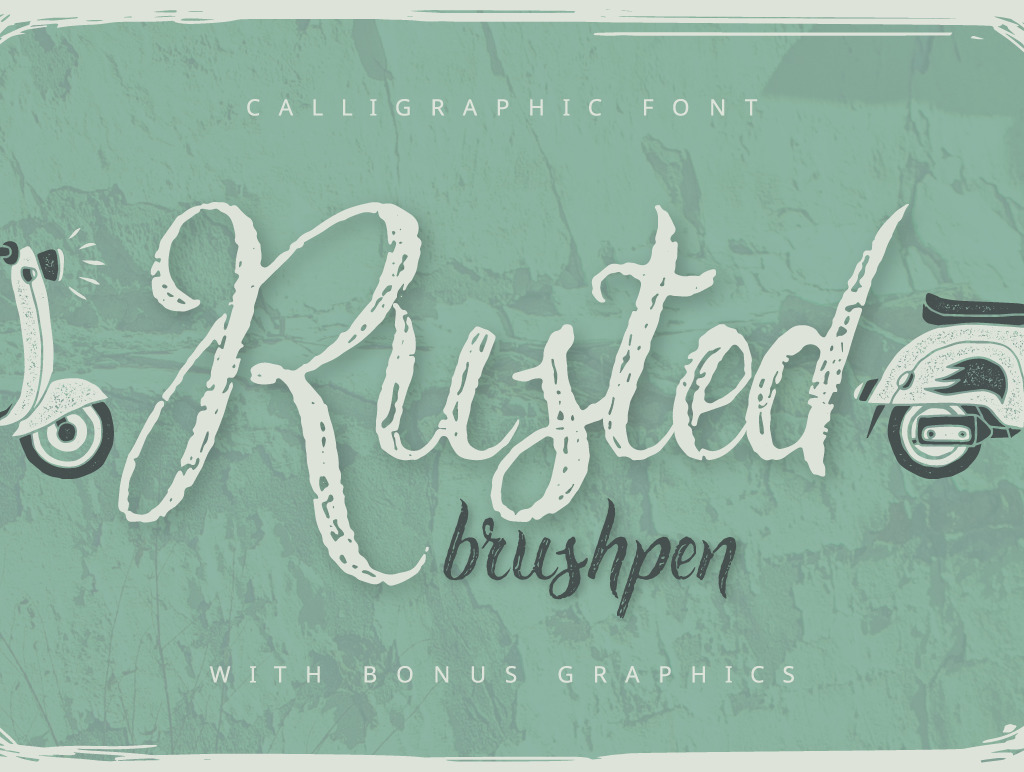 Rusted Brushpen Script + Bonus Font #75247