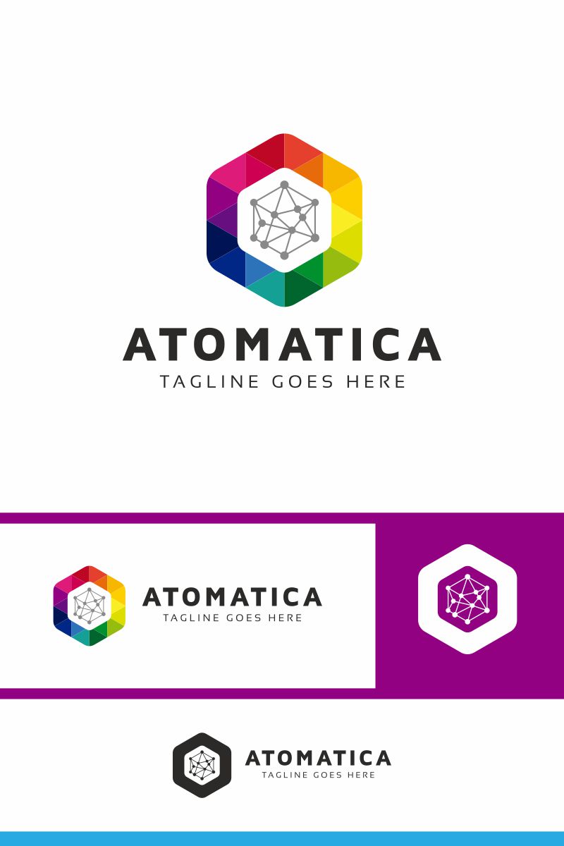 Download Atom Logo Template - Шаблон логотипа на тему графика