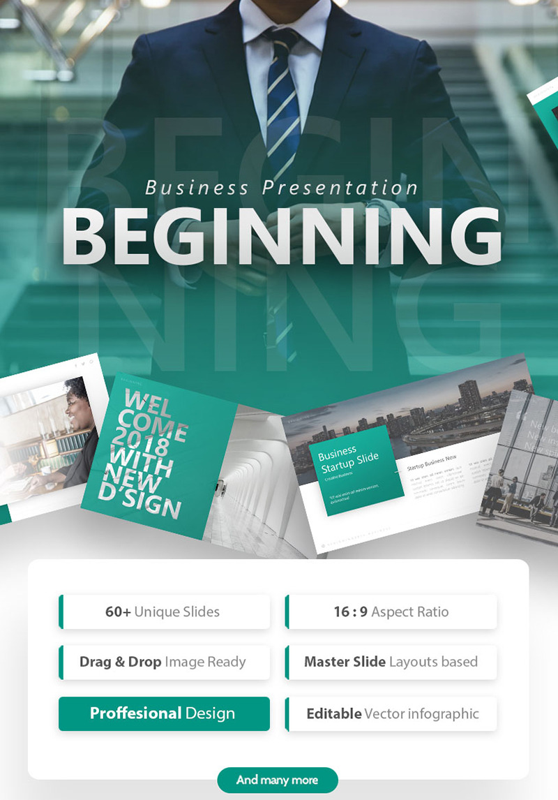 Beginning - Business PowerPoint Template #75528