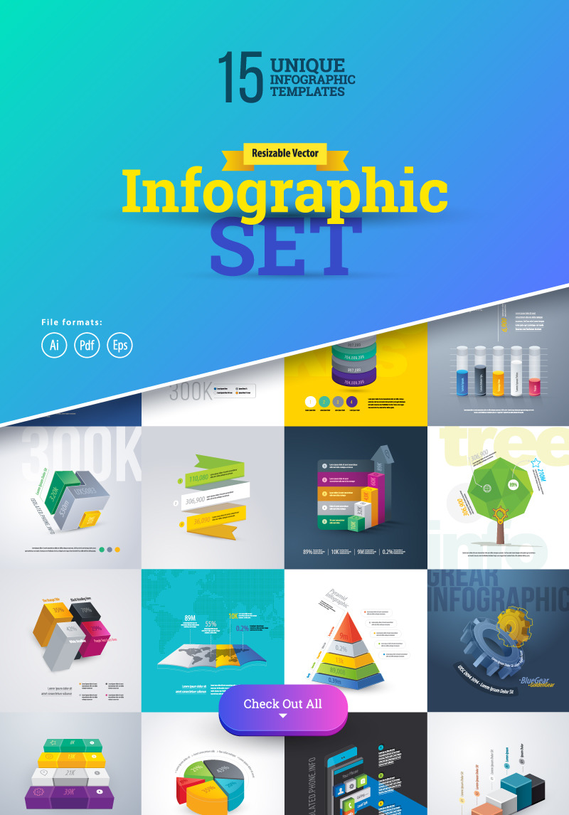 3D Business Infographics Set-01 Infographic Elements #75558