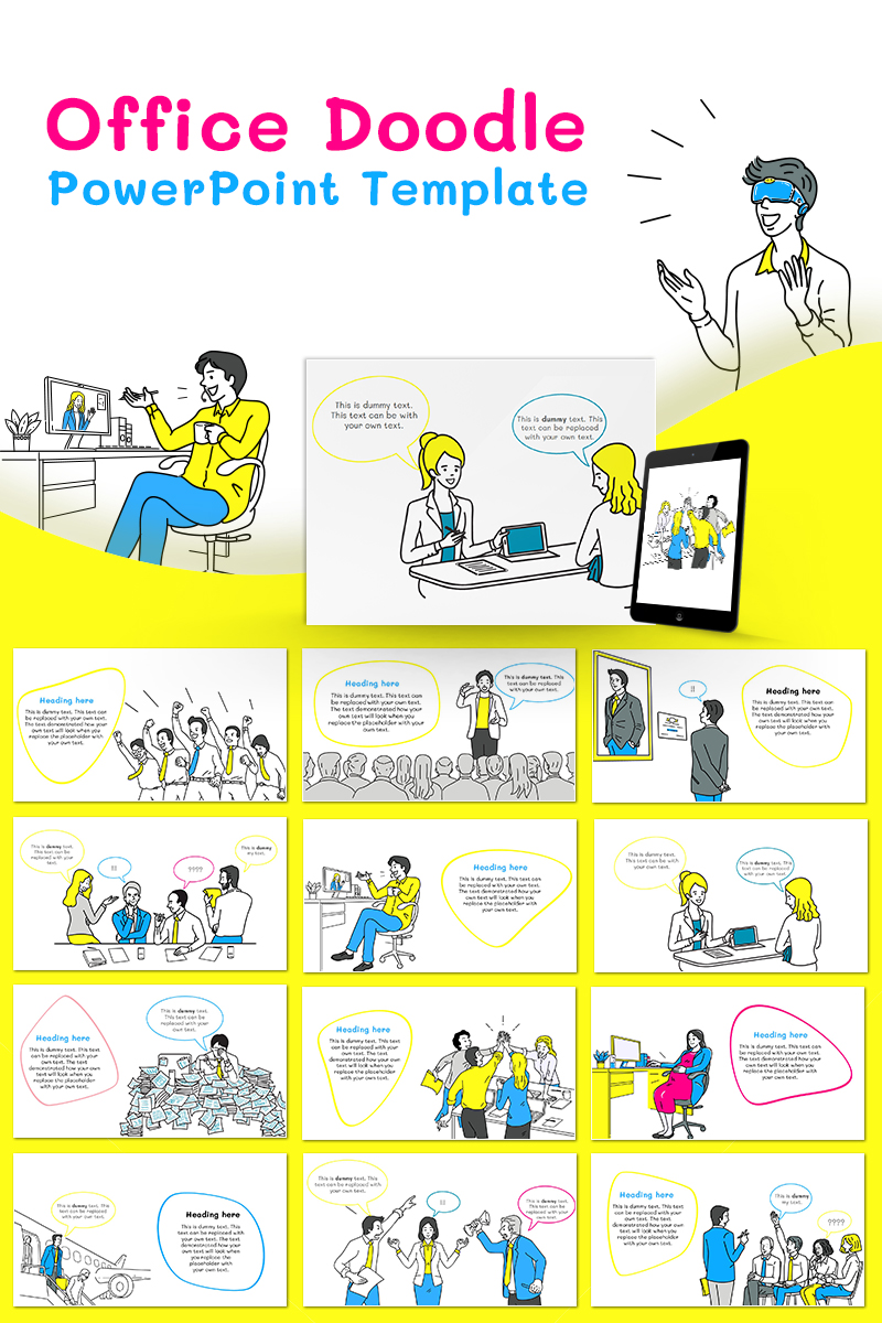 Office Doodle PowerPoint Template #75928