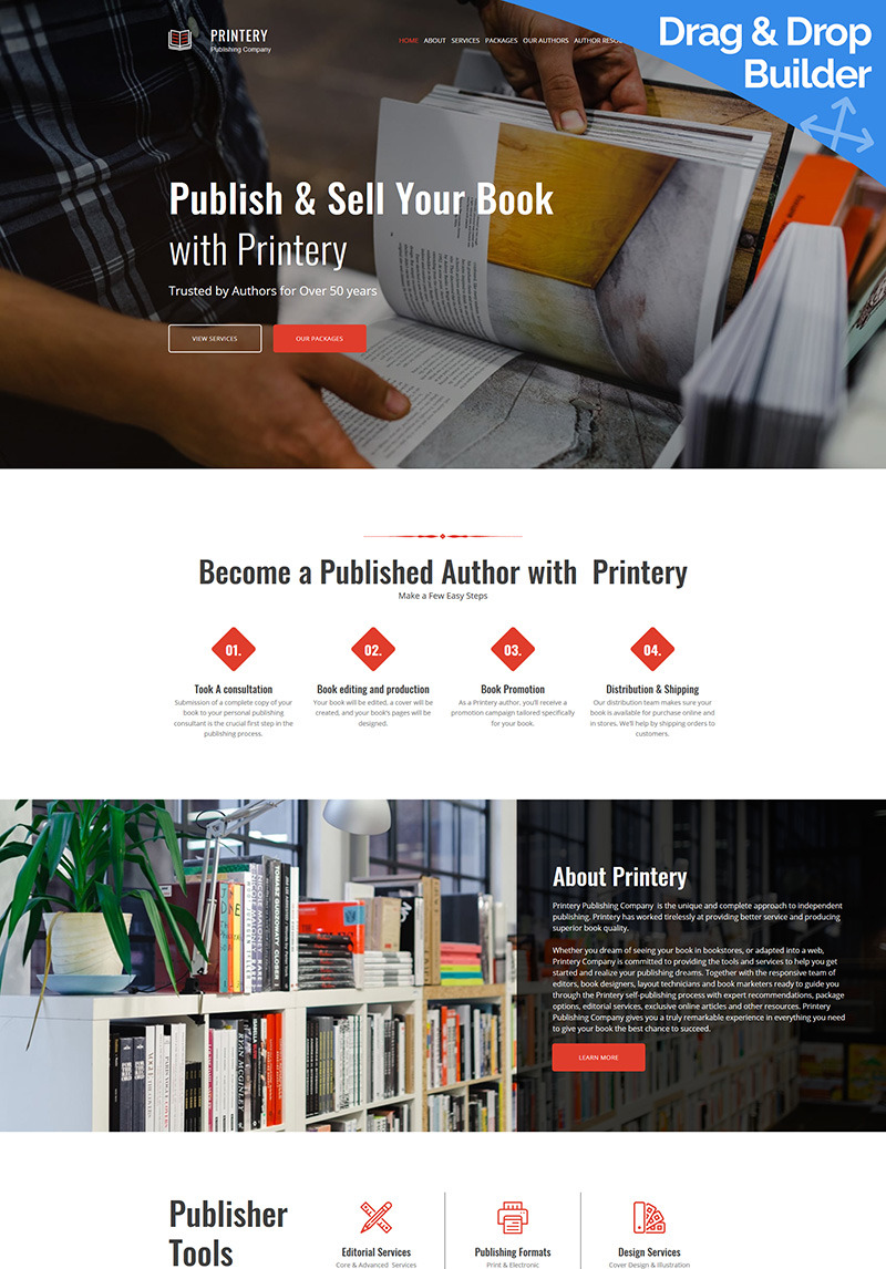 Book Publishing Moto CMS 3 Template #76180