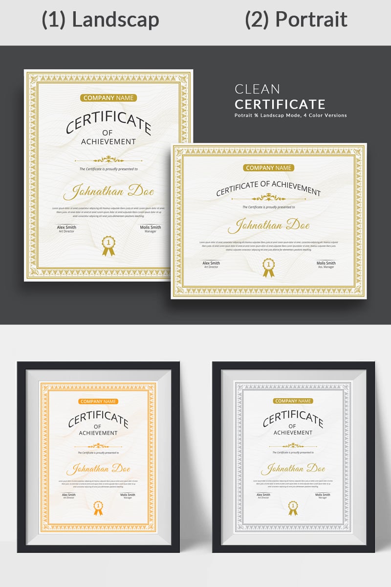 Clean Certificate Template #76463