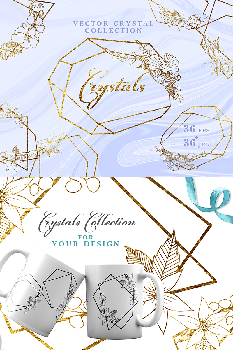 Vector Collection Of Crystal Shapes Illustration #77543