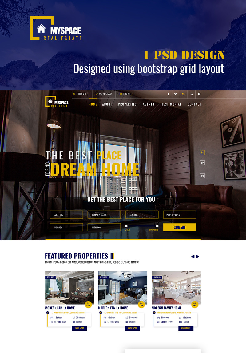 MySpace PSD Template #77890