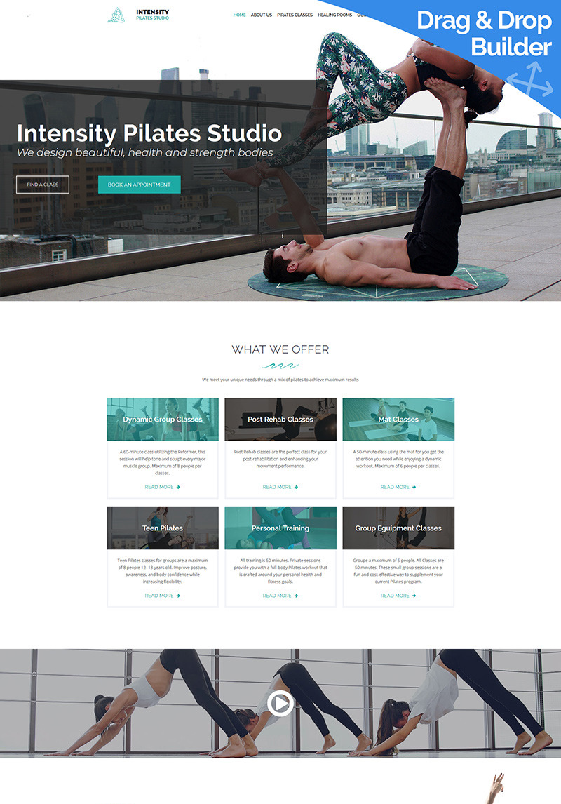 Intensity - Pilates Studio Moto CMS 3 Template #78697