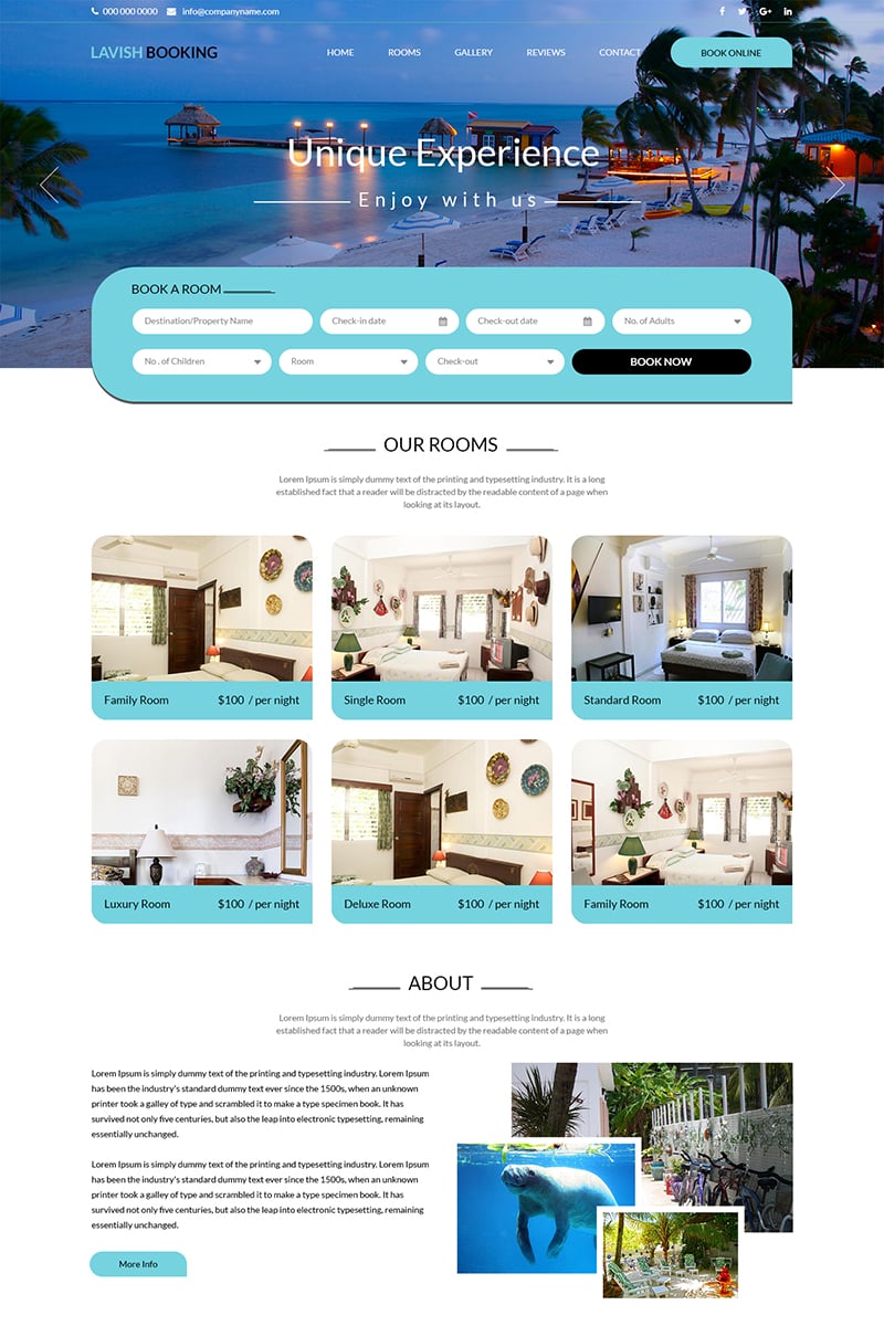 Lavish Booking - Multipurpose Hotel Booking PSD Template #78878