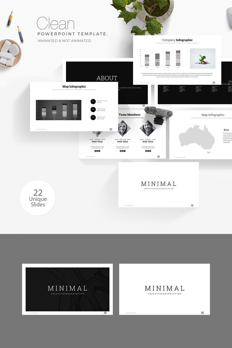 Grey Minimal Presentation PowerPoint Template #79139