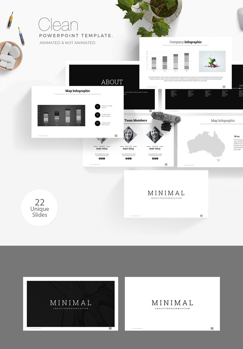 Grey Minimal Presentation PowerPoint Template #79139