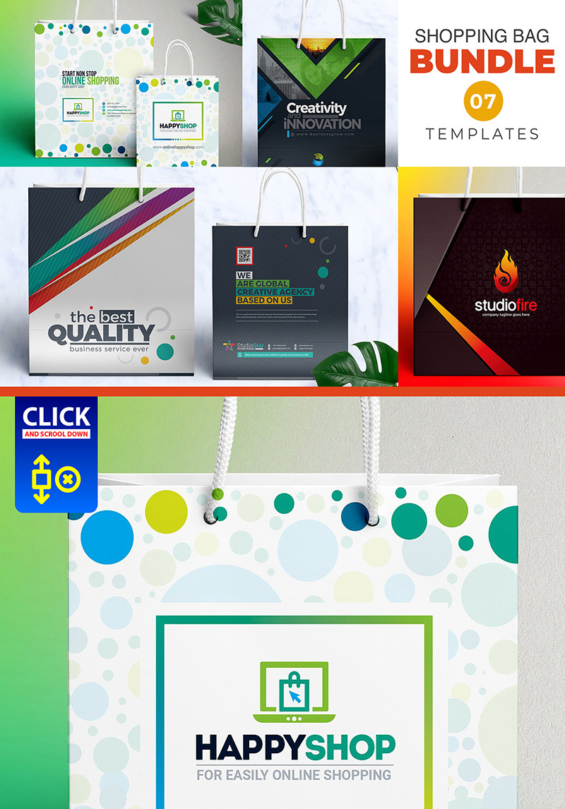 7 Shopping Bag Bundle Corporate Identity Template #79329
