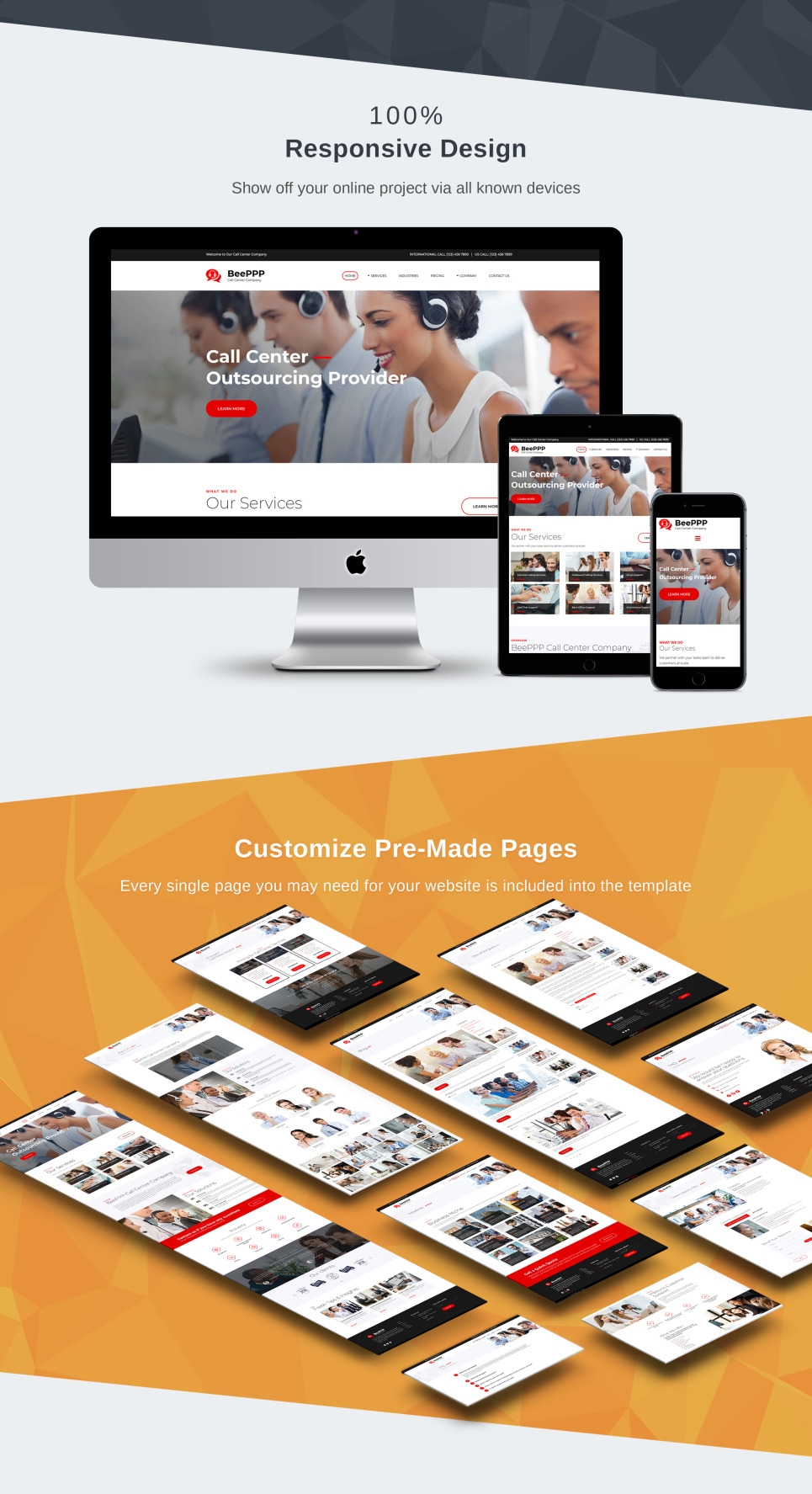 Call Center Website Design Template - MotoCMS