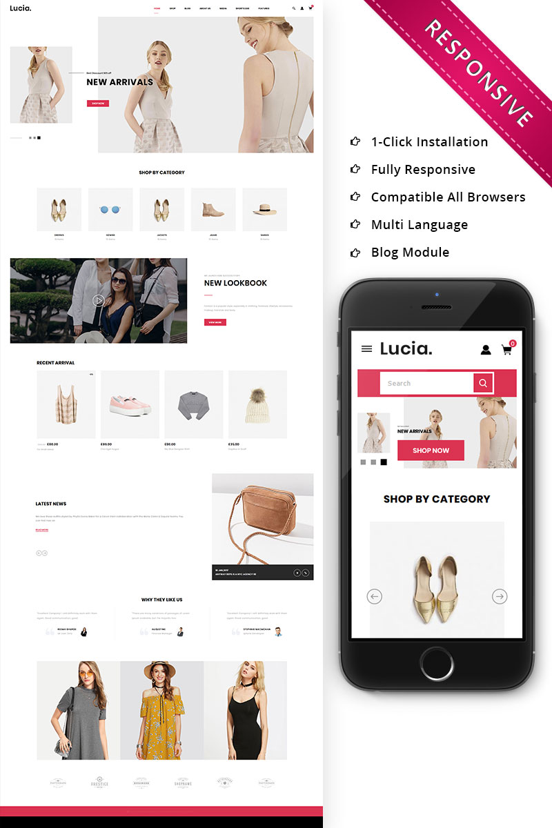 Отзывчивая тема Woocommerce для модного магазина Lucia Woocommerce интернет магазин Wordpress
