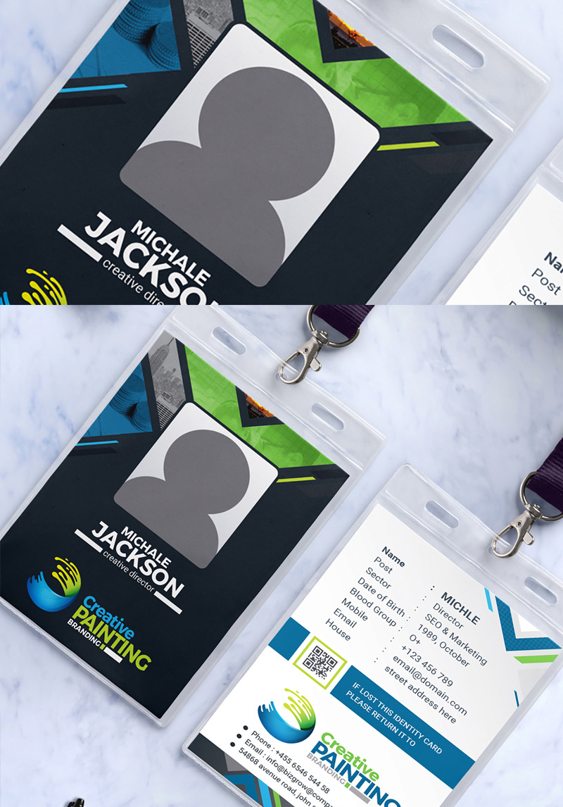 Company / Employee ID Badge Corporate Identity Template #79746